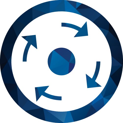 Compulsory roundabout icon Royalty Free Vector Image