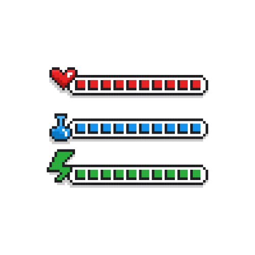 Pixel art game development set - progress bar Vector Image