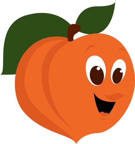 Peach winking on white background Royalty Free Vector Image