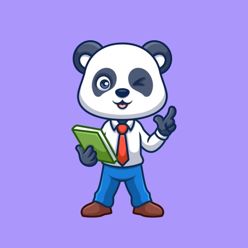 Teacher panda cute cartoon Royalty Free Vector Image