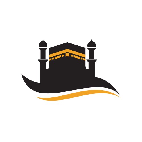 Kabah islamic hajj logo design Royalty Free Vector Image