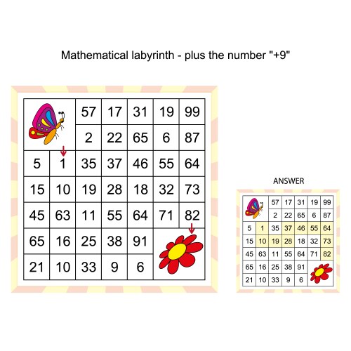 Addition number range up to 20 math worksheet Vector Image