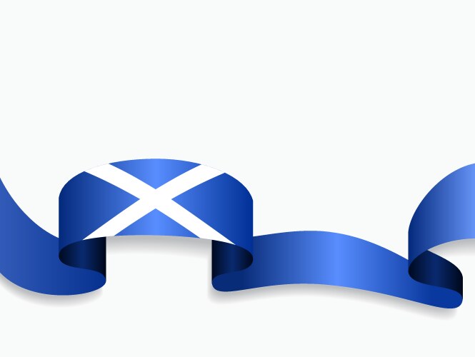 Scottish flag wavy abstract background Royalty Free Vector