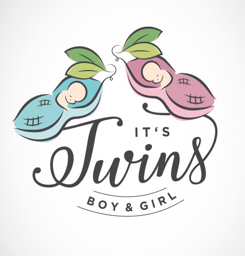 Its girl twins Royalty Free Vector Image - VectorStock