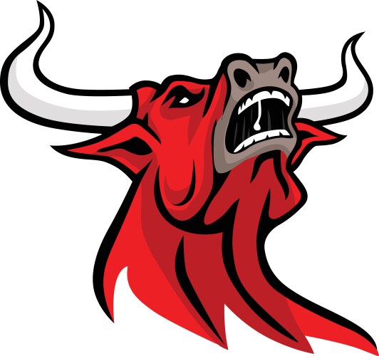 Angry bull head mascot Royalty Free Vector Image
