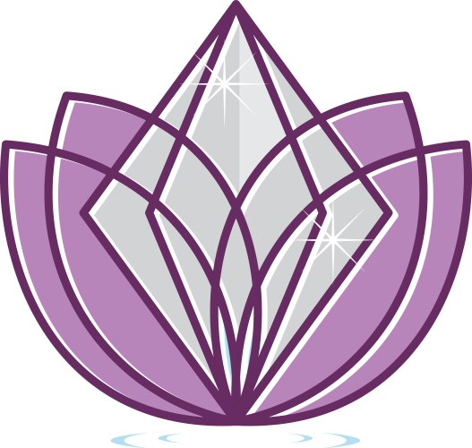 Golden lotus flower shape logo Royalty Free Vector Image