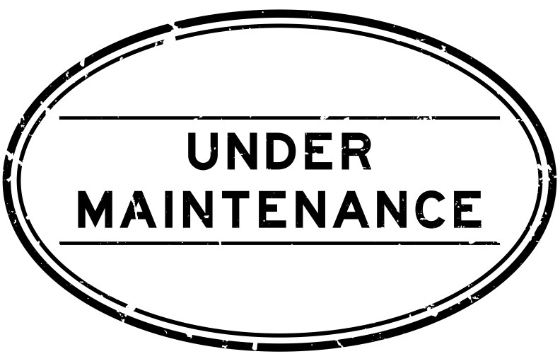 Grunge red under maintenance word square rubber Vector Image