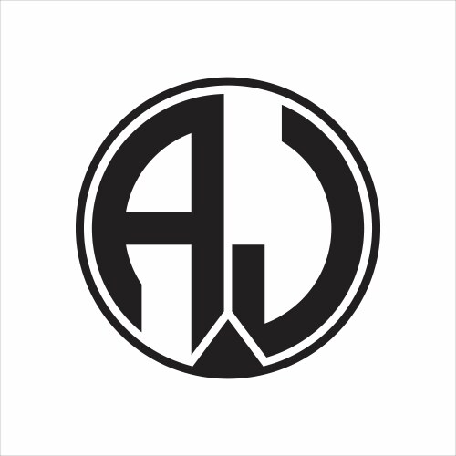 Am logo monogram circle with piece ribbon style Vector Image