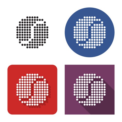 Dotted icon baseball in four variants Royalty Free Vector