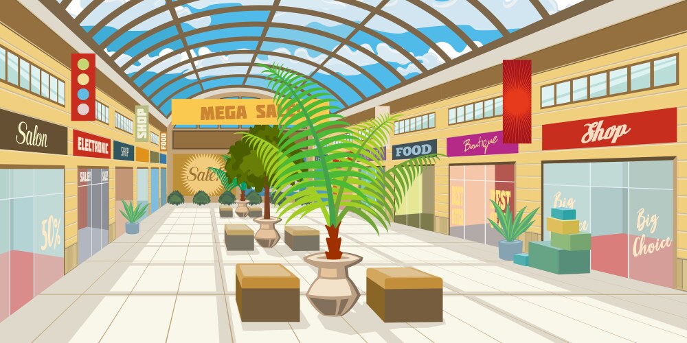 Shopping mall Royalty Free Vector Image - VectorStock