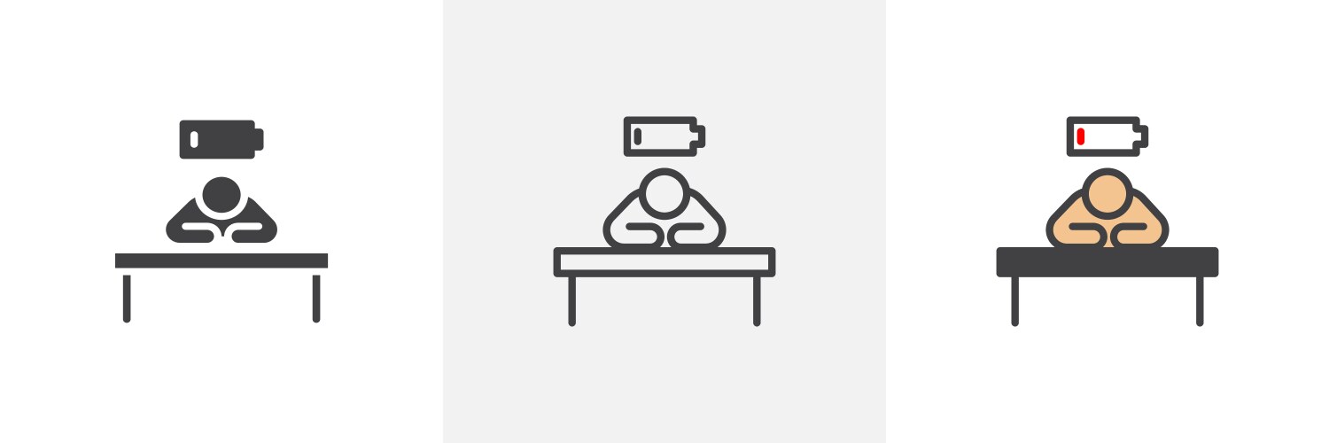 Tired person icon set on white background Vector Image