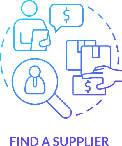 Find supplier turquoise concept icon Royalty Free Vector