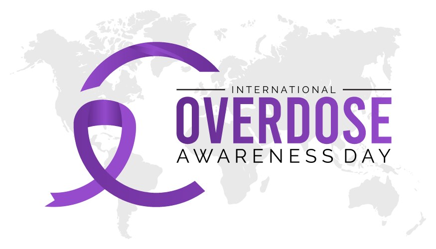 International overdose awareness day Royalty Free Vector