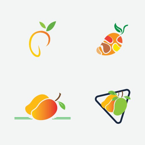 Mango logo fruit design simple minimalist style Vector Image