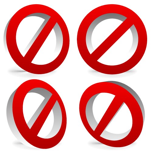 Prohibition restriction no entry sign Royalty Free Vector