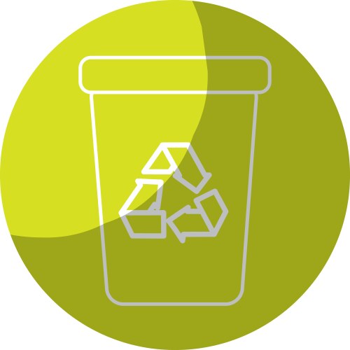 Line recycle can trash to care environment Vector Image