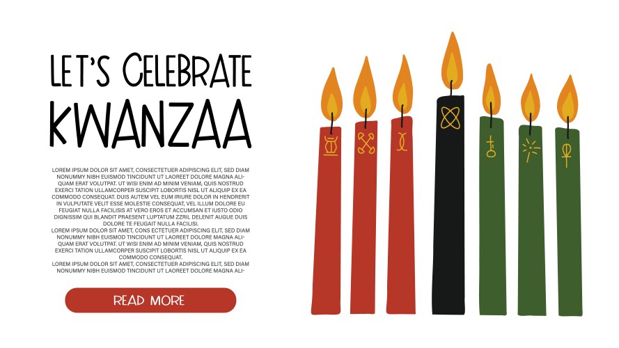 Seven principles of kwanzaa card symbol nia means Vector Image