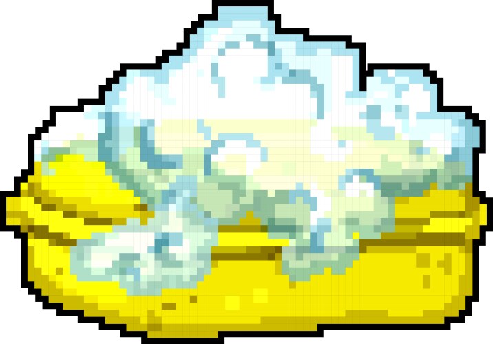 Shower drainage grate game pixel art Royalty Free Vector