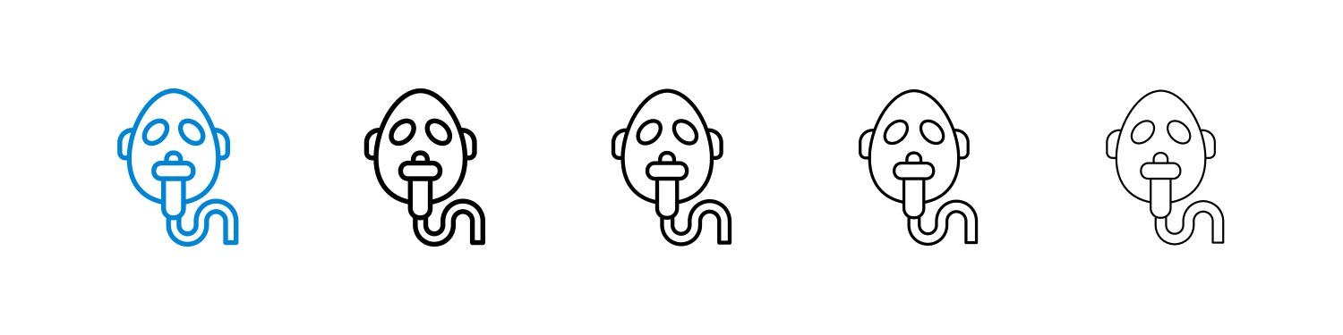 Oxygen mask icon set on white background Vector Image