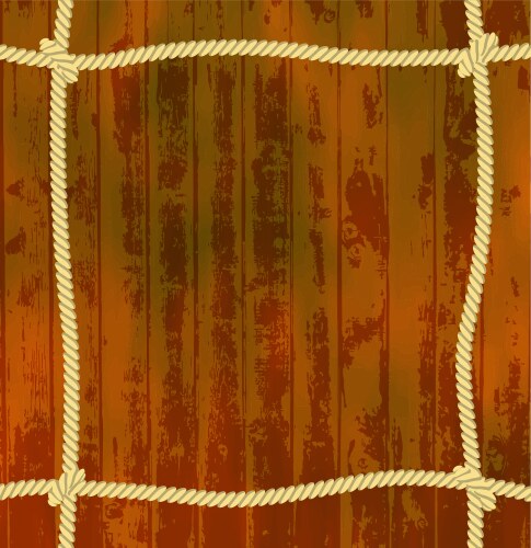 Frame of rope and wood background Royalty Free Vector Image