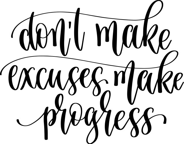 Progress over perfection - hand lettering Vector Image