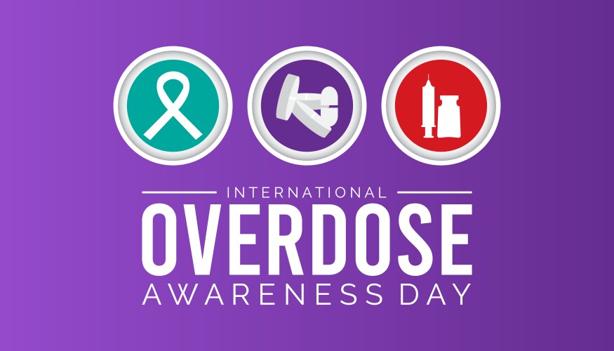 International overdose awareness day Royalty Free Vector