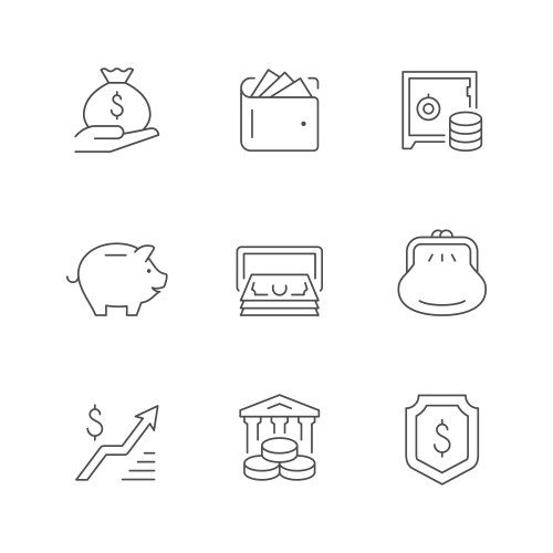 Money and numbers set Royalty Free Vector Image