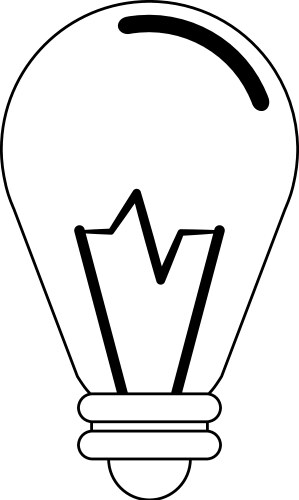 Bulb light symbol isolated black and white Vector Image