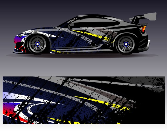 Car wrap design graphic abstract stripe racing Vector Image
