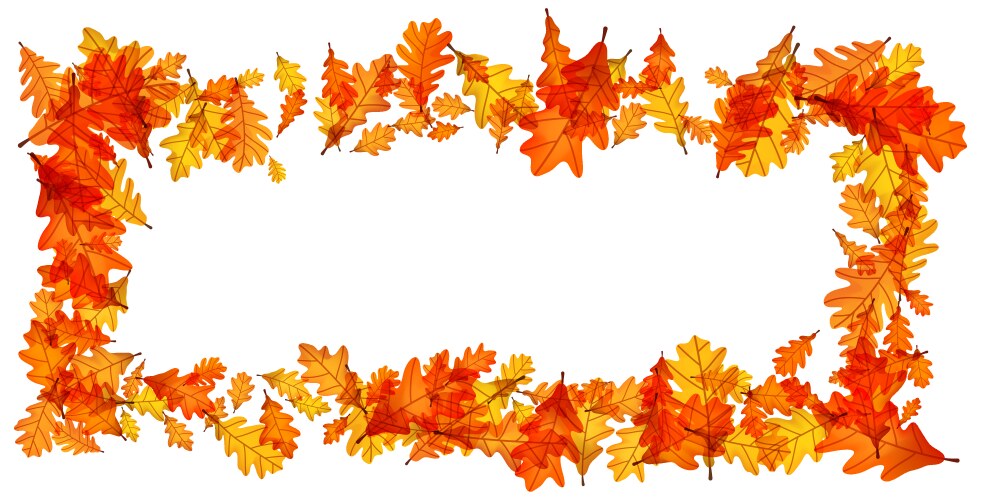 Autumn oak leaves border Royalty Free Vector Image