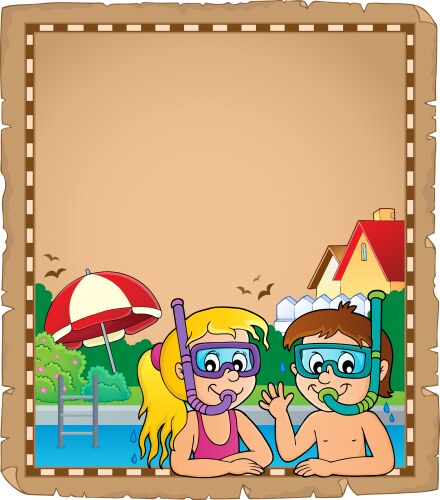 Swimming girl snorkel diver Royalty Free Vector Image