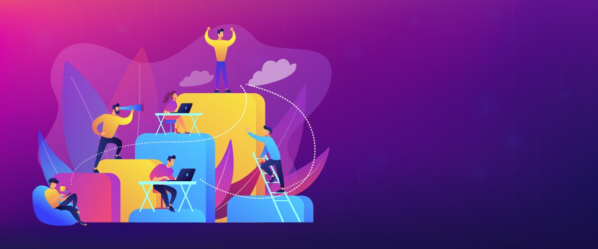 Teamwork concept banner header Royalty Free Vector Image