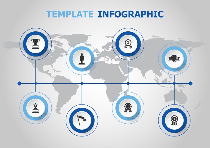 Winner infographic templates with connected Vector Image