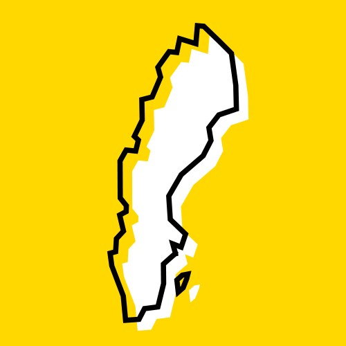 Sweden simplified map Royalty Free Vector Image