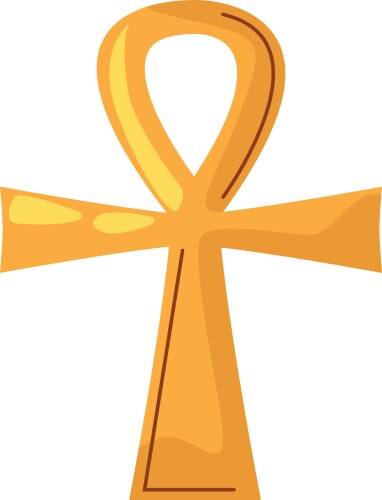 Ankh symbol ancient egyptian amulet yellow icon Vector Image