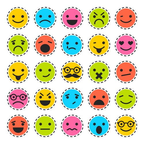 Blue eyes in emotions Royalty Free Vector Image