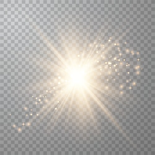 Magic white glow light effect isolated Royalty Free Vector