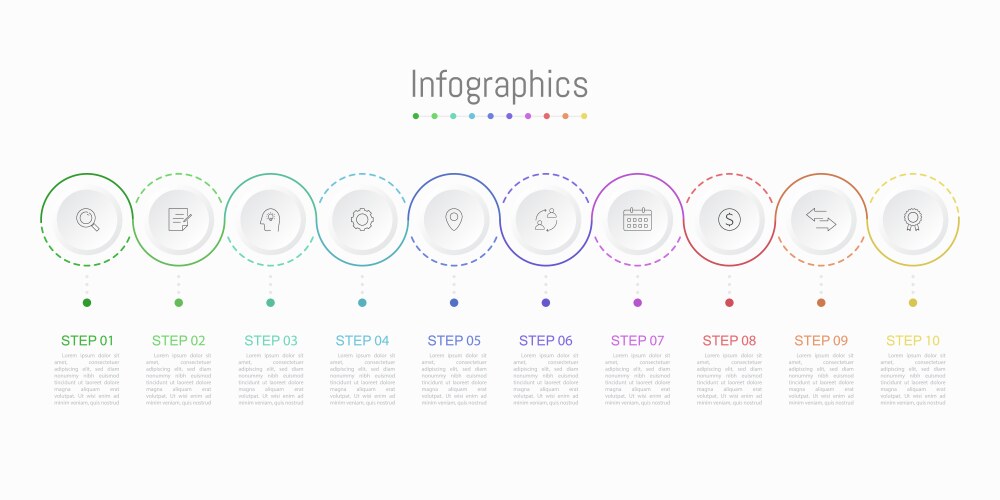 Infographic 10 options design elements Royalty Free Vector