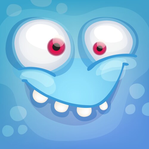 Cartoon monster face square avatar Royalty Free Vector Image