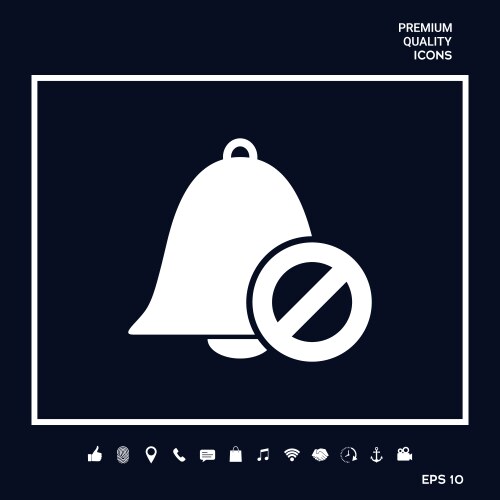 No bell icon prohibition sign stop symbol Vector Image