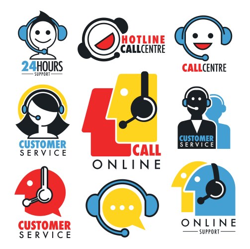Service support logo Royalty Free Vector Image