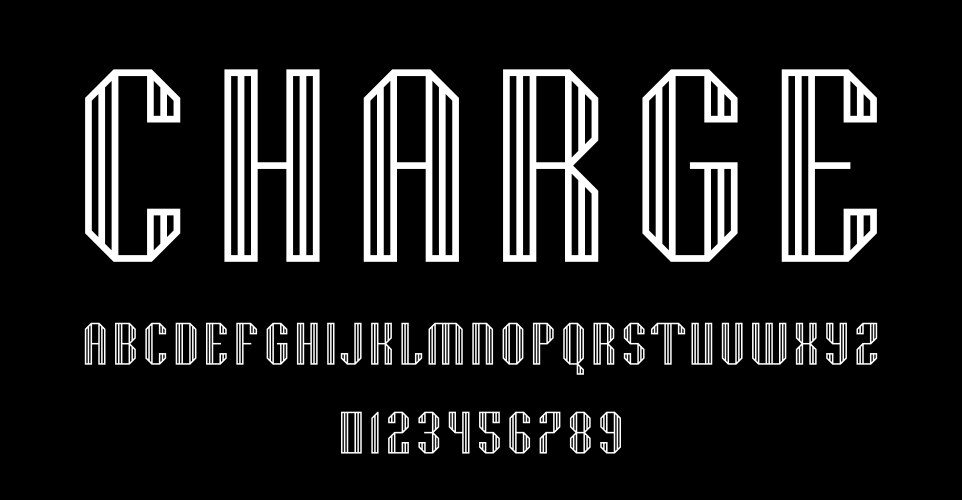Set of alphabets font letters and numbers Vector Image