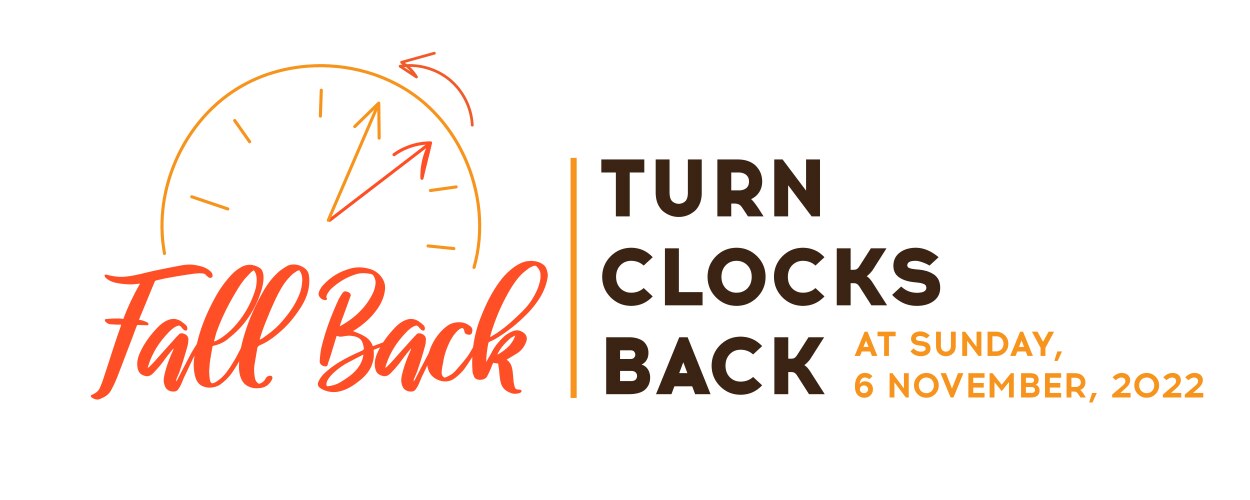 Daylight saving time ends 2023 fall back concept Vector Image