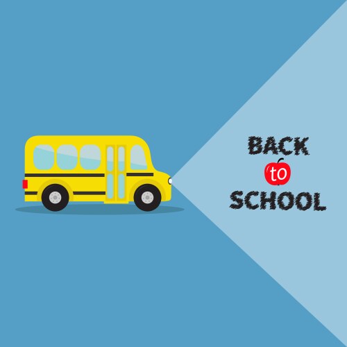 Back to school yellow bus kids cartoon Royalty Free Vector