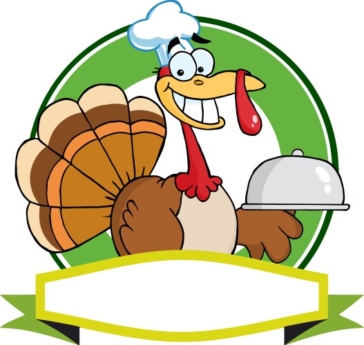 Thanksgiving dinner turkey meal cartoon clipart Vector Image
