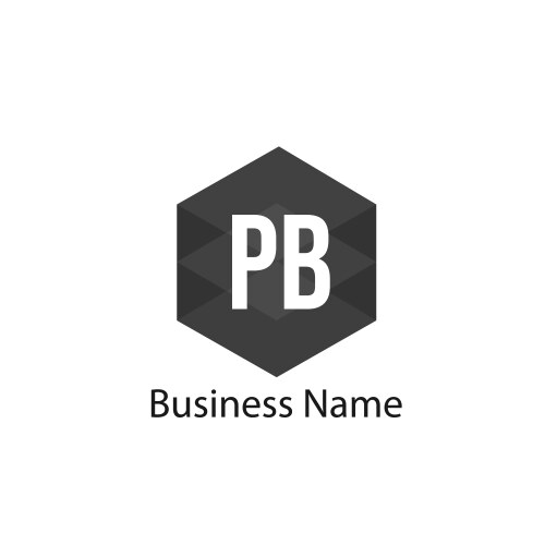 Initial letter pb logo template design Royalty Free Vector