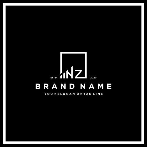 Creative letter nt square logo finance design Vector Image