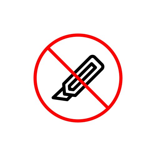 Do not cut icon set ban cutter logo symbol in Vector Image