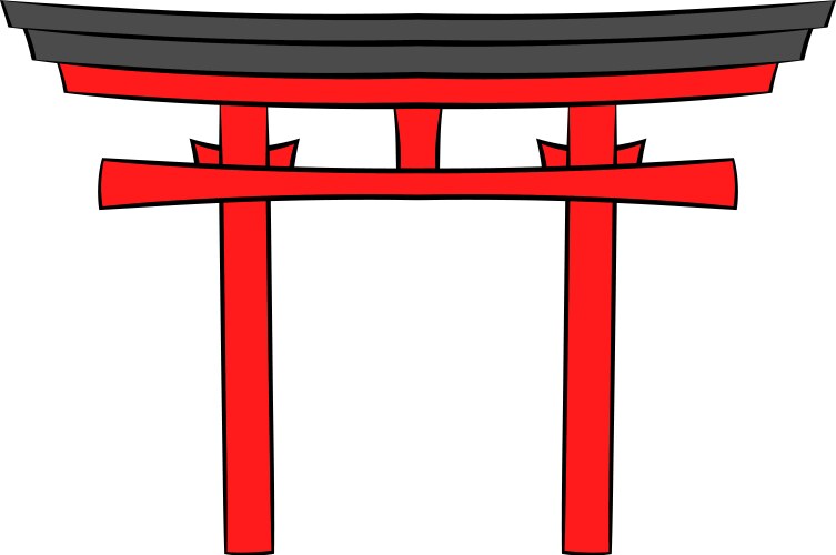 Floating torii shinto gate itsukushima shrine Vector Image