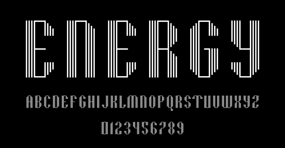 Set of alphabets font letters and numbers Vector Image